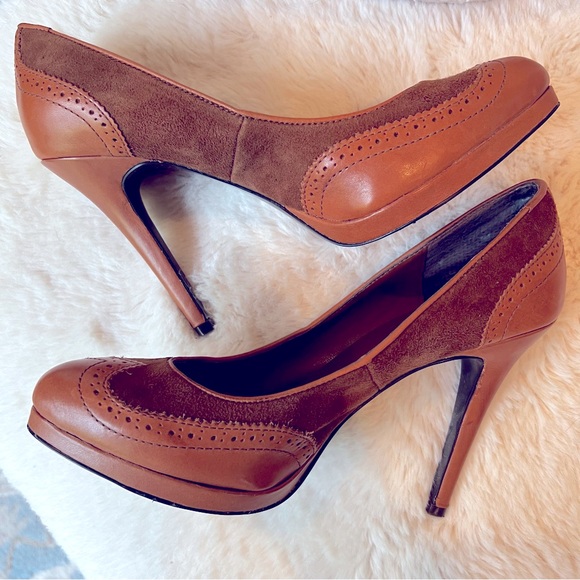 Lauren Ralph Lauren | Shoes | Ralph Lauren Tan Leather Suede Platform ...